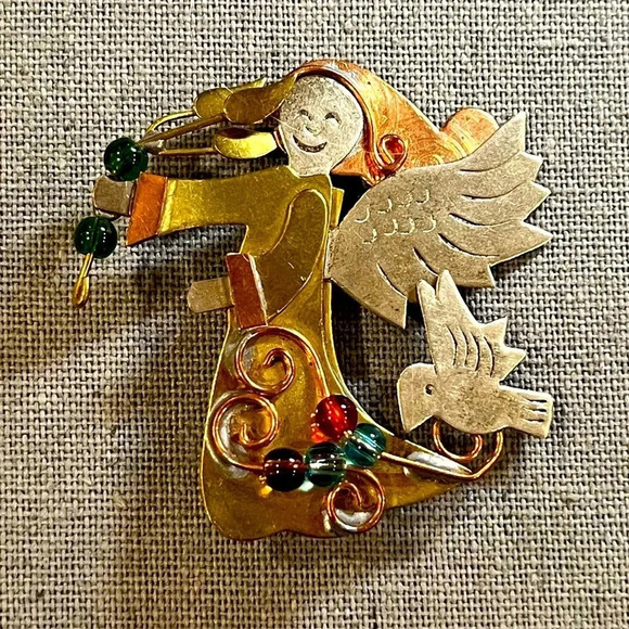 Handmade | Jewelry | Vintage Handcrafted Metal Work Angel Bird | Poshmark